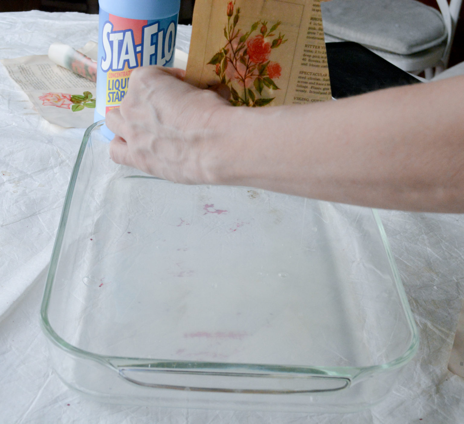 How To Line A Drawer Using Starch And Book Pages - Janet Clark at Home