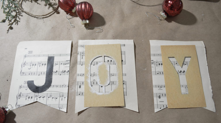 How To Make A Sheet Music Christmas Banner - Janet Clark at Home